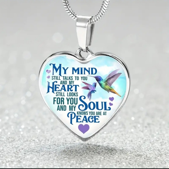 Jewelry | Hummingbird Memorial Heart Necklace | Poshmark